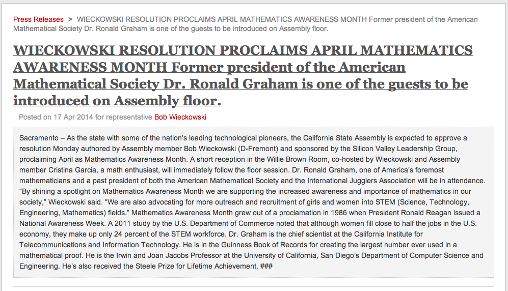 Ronald Graham's special page